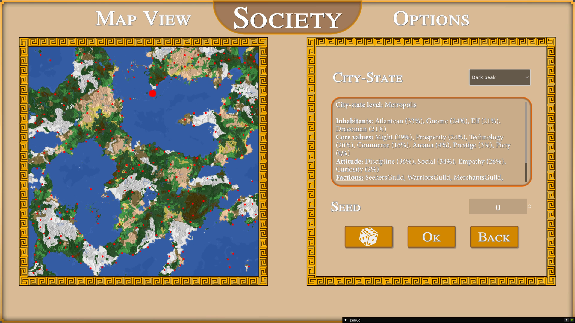 GUI: Society map screen | Sigil of Kings